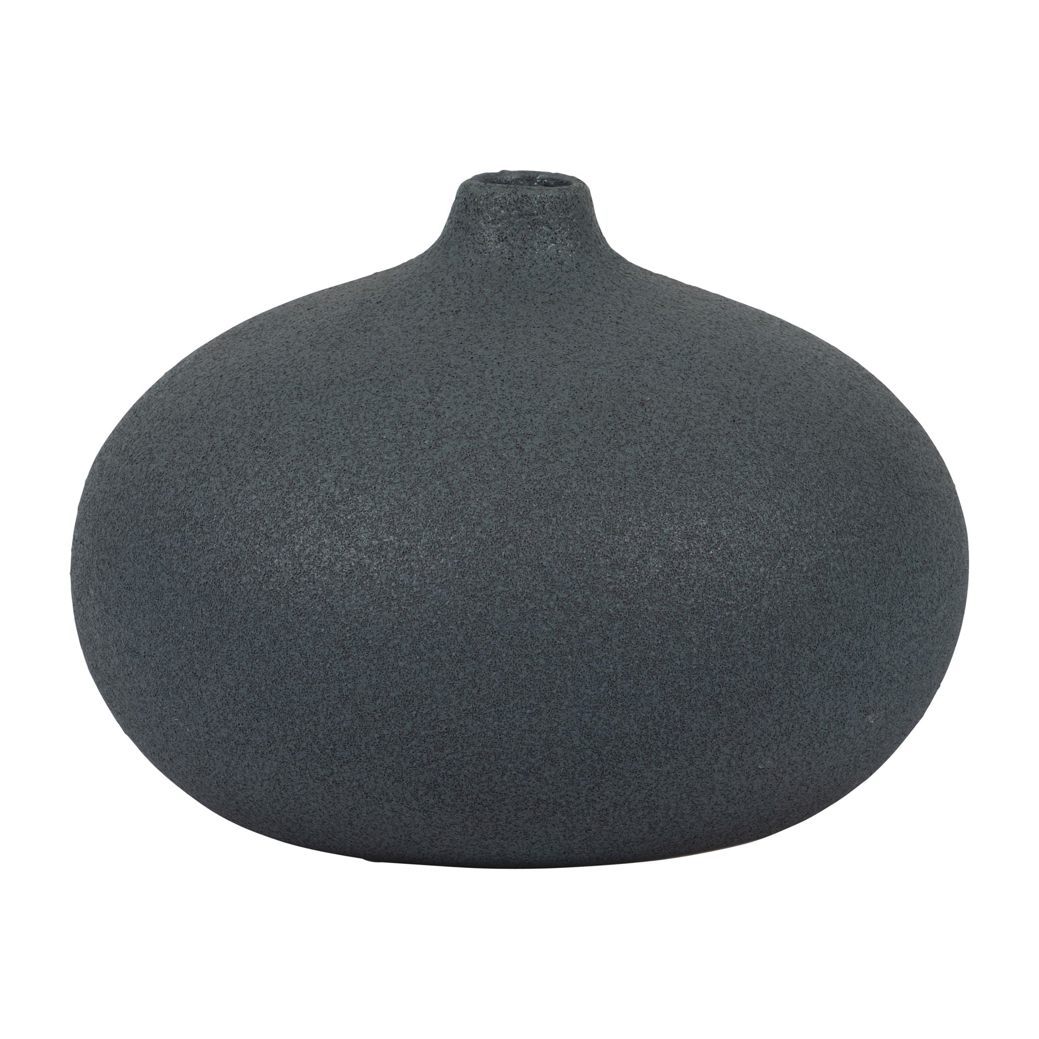 Ceramic 5" Round Volcanic Vase - Denim Navy Blue – The Furniture ...